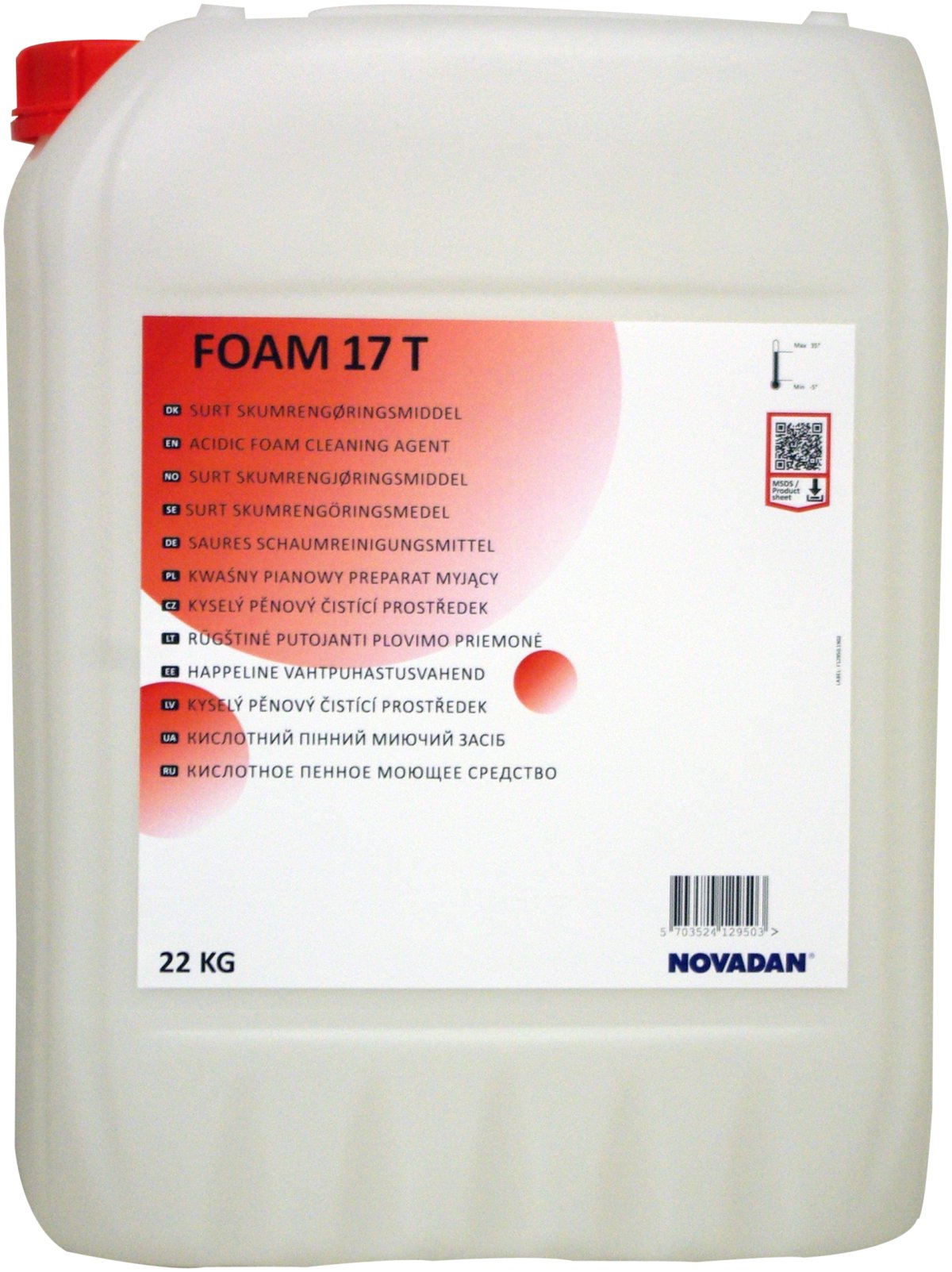 Novadan Foam 17 T sur skumrengøring, 22kg - Skum til affedtning - CM-Nordic